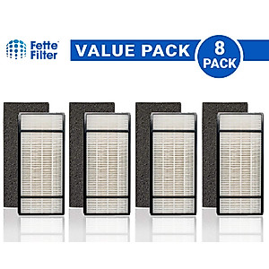Fette Filter - Premium True Hepa H13 Filter H with Pre-Filter for Honeywell Model HPA-050 HPA-060 HPA-061 HPA-150 HPA-160 HHT-055 HHT-155 (QTY4) Part # HRF-H1 HRF-H2 HRF-B1 HRF-B2 Filter H (4+4)