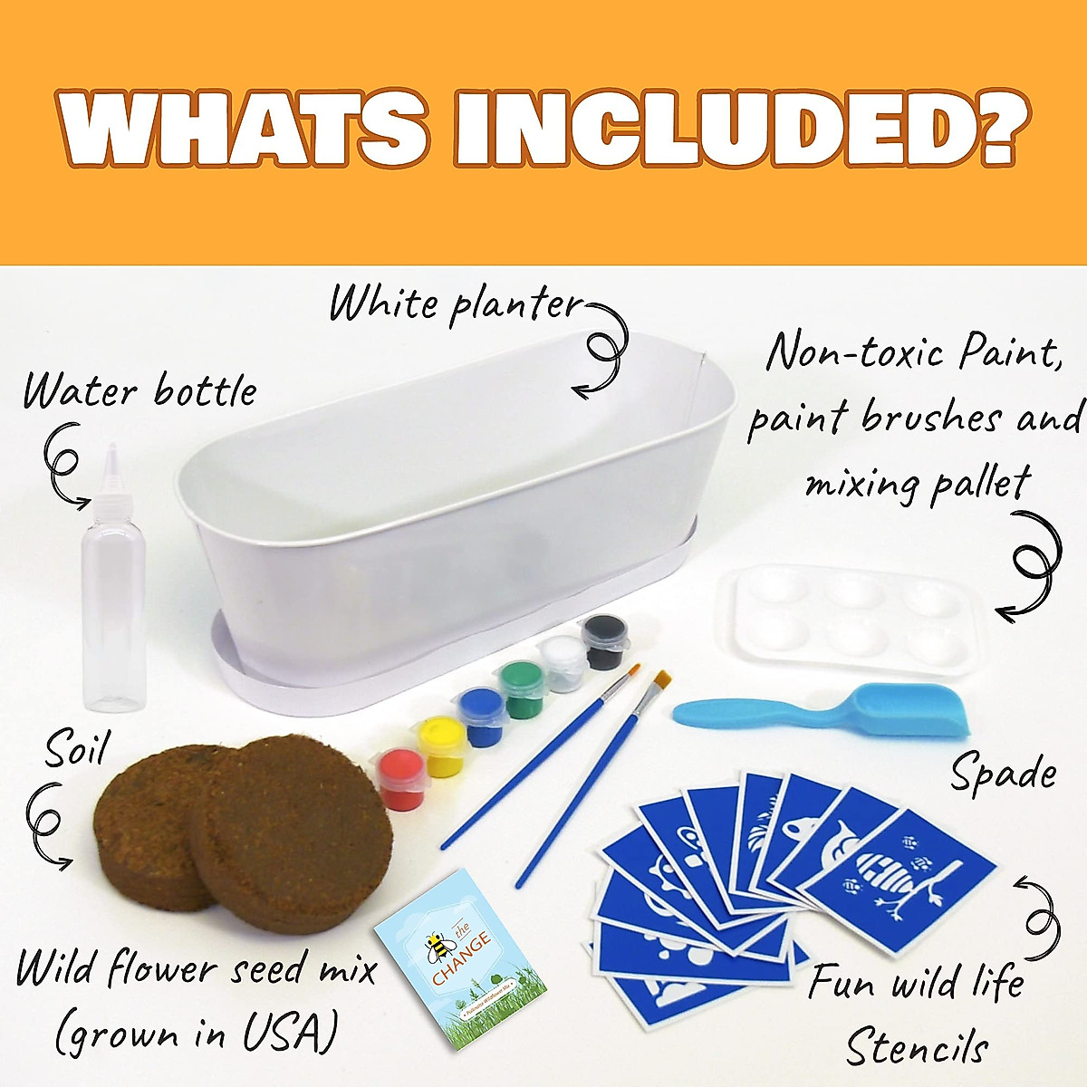 Paint & Plant Kids Gardening Set – with 10 Sticker Stencils I Flower Growing Gardening Kit for Kids & 6 Year Old Girl Gifts I Fun Arts & Craft Gift for Girls Ages 4 5 6 7 8 for Spring & Birthday