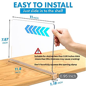Raunak Acrylic Shelf Dividers for Closet Organization | 8 Pcs Closet Shelf Divider | Wood Closet Shelf Organizer | Closet Dividers for Shelves, Clothes, Wardrobe, Kitchen, Office, and Bathroom