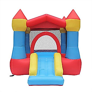 Children's Inflatable Castle,Trampoline Home Small Inflatable Slide Parent-Children's Playground Kindergarten Indoor and Outdoor Toy Playground,Colors,265 * 190 * 170Cm