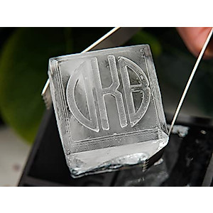 Siligrams Monogrammed Bartender Ice Cube Tray, Personalized Custom 1.5, 1.75, 2 inch Cocktail Ice Cube Tray, Custom Silicone Ice Cube Mold, Gift For Him, Ice Stamp, Whiskey Ice Cube, DIY
