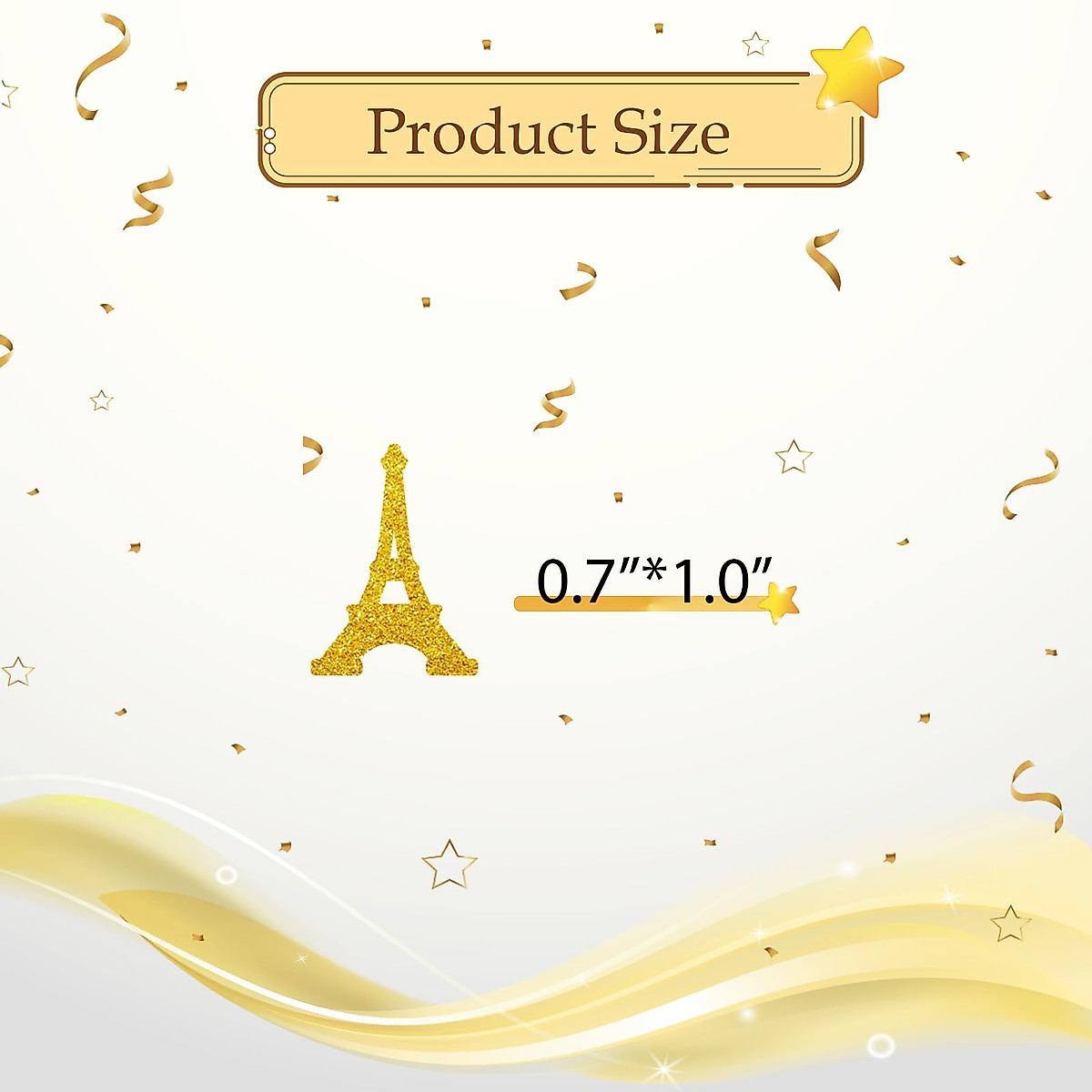 100pcs Eiffel Tower Confetti, Gold Glitter Paris Party Table Confetti, Paris French Theme Party Paper Scatters, Baby Shower/Bridal Shower Party Table Decoration