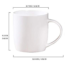 Corikee 330ML 11.2OZ White Ceramics Mug for Coffee/Tea/Water/Latte