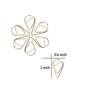 300 Pieces Gold Cute Paper Clips Stainless Steel Drop-Shaped Paper Clips for School Office Supplies Baby Shower Crafts Scrapbooking Bookmarks Kids Women Planners by VENCINK