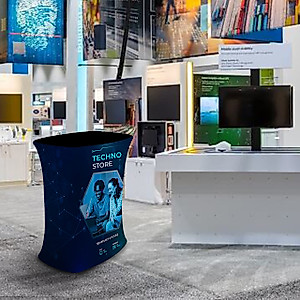 BannerBuzz, Fabric Pop Up Square Booth, Graphic with Hardware, 240 GSM, Tension Fabric, 32 mm Tube Diameter, 1440 DPI Dye-Sublimation Printing, Ideal for Trade Show, Exhibition (82.7” W X 39” H)