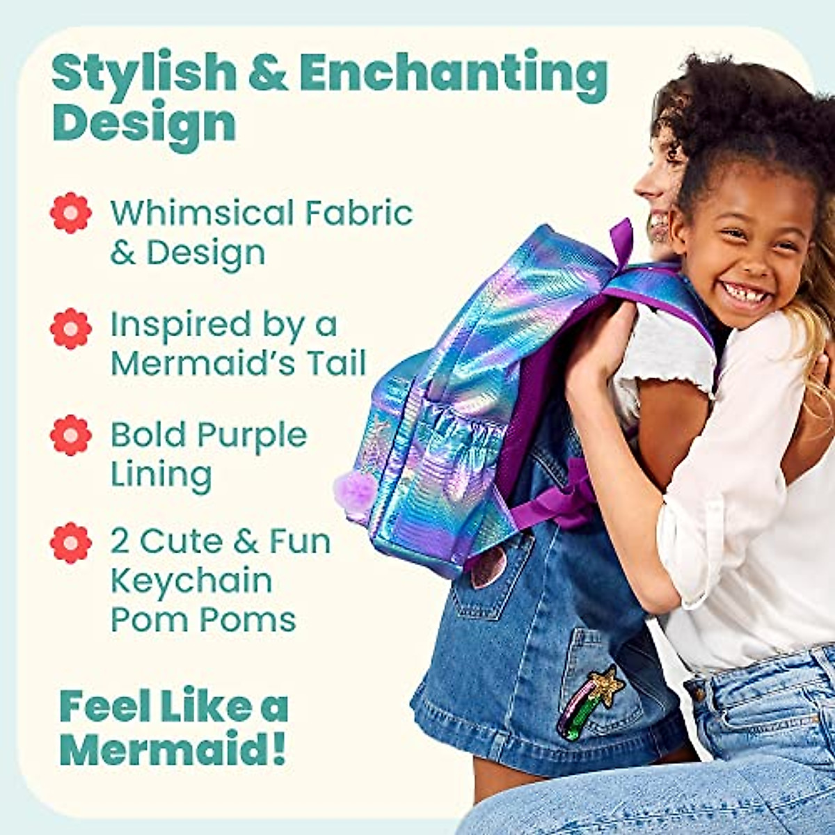 Mermaid Backpacks for Girls - Girls Backpack for School Kindergarten Elementary - School Backpack for Kids Cute Backpack - Kids Backpack for Girls School Backpack - Toddler Backpack Bookbags for Girls