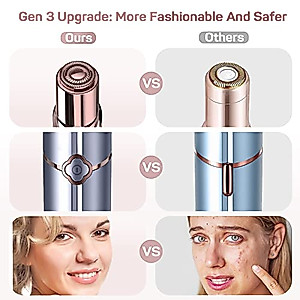 Hair Removal Device(2023)-Facial Hair Removal for Women, GURELAX Womens Hair Remover, Painless Face Hair Removal-Best Face Shavers/Trimmer for Chin Upper Lip Peach Fuzz-Included 4 x Replacement Heads