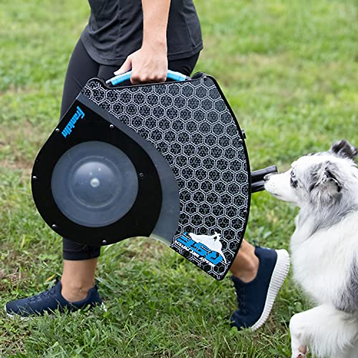 Franklin Pet Supply Co. Automatic Disc Launcher for Dogs - Ready Set Fetch Automatic Disc Tosser Dog Toy for Fetch - Portable Thrower Toy - Battery Powered