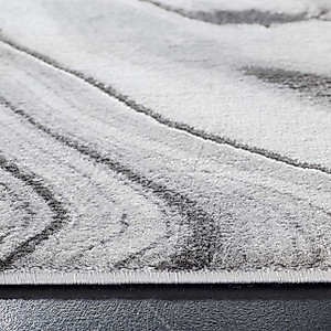 SAFAVIEH Craft Collection Area Rug - 8' x 10', Grey & Silver, Modern Abstract Design, Non-Shedding & Easy Care, Ideal for High Traffic Areas in Living Room, Bedroom (CFT819G)