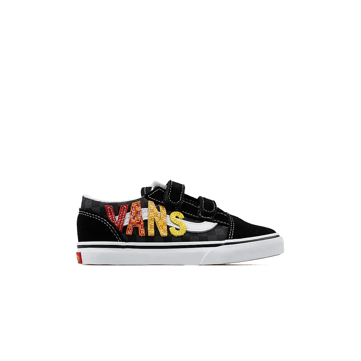 Vans Toddler Old Skool Sneaker, (Flame Logo Repeat) Black/Multi, Size 5 Toddler
