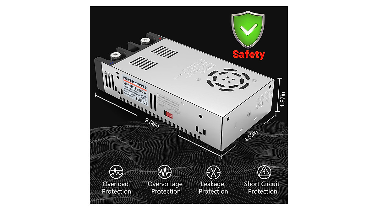 IMAYCC 110V AC to 12V DC Converter Power Supply 12V DC Switch Transformer for LED Strip, LCD ...