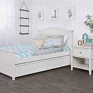 Dream On Me Lilibet Mesh Safety Bed Rail in Grey for Twin, Full and Queen Size Bed, Bed Rail for Toddler