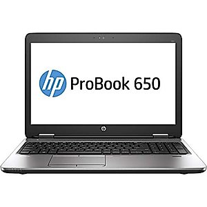 HP ProBook 650-G2 Business Notebook Intel Core i7-6600U, 8GB, 256GB SSD, DVDRW, WiFi+Bluetooth, Backlit-Keyboard, Webcam, 15.6-inch FullHD, Windows 10 Pro-64 (Renewed)