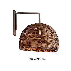 MODEBHD Plug in Wall Sconces, Rattan Wall Sconce,Boho Wicker Sconces Wall,Decor Wall Lamp with Plug in Cord,Hanging Lamps Wall Mount Light for Bedroom Living Room