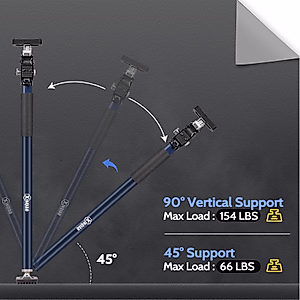 XINQIAO Adjustable Support Pole, Premium Steel Support Rod with 154 LB Capacity, Ideal for Cabinet Installing, 3rd Hand Support System, Cabinet Jacks Cargo Bars Drywalls, 27.6 IN to 45.3 IN, 2 PCS