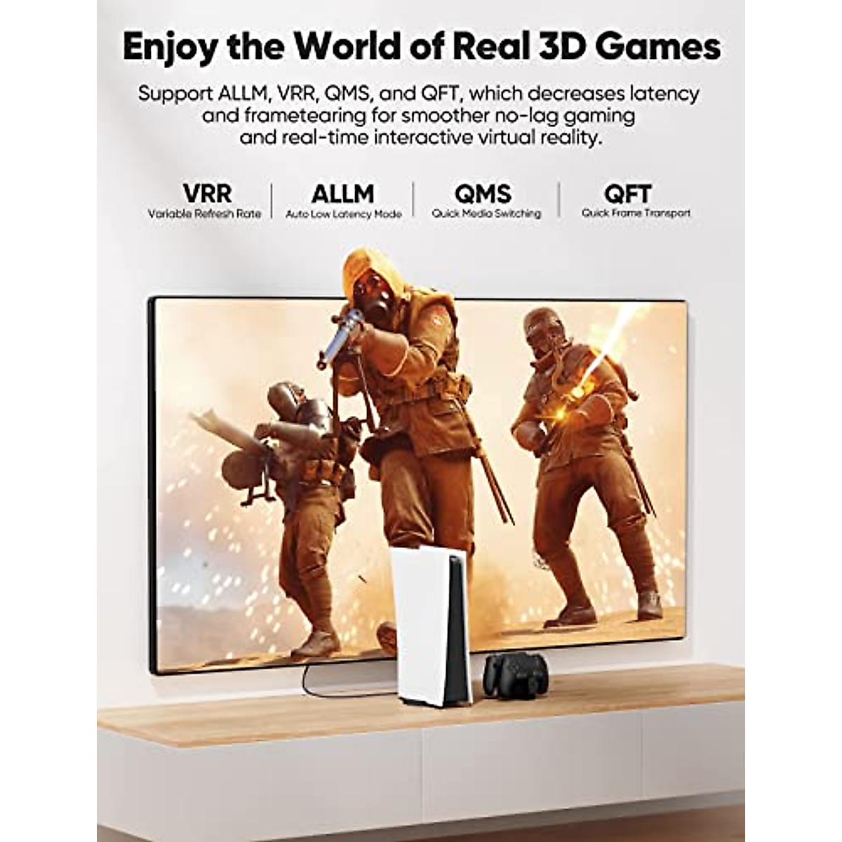 Highwings 8K@60 HDMI Fiber Optic Cable 2.1 150FT Long, Unidirectional Ultra 48Gbps High Speed Slim Flexible HDMI Braided Cord 4K@120Hz Dynamic HDR/HDCP 2.2 /3D Compatible for Monitor PS5 Roku