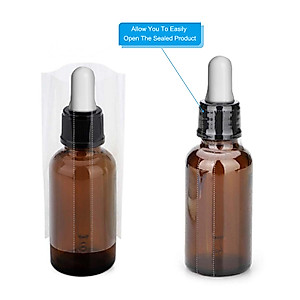 PATIKIL 125x28mm PVC Perforated Shrink Bands, 250Pcs Heat Shrink Wrap for Bottles, Jars, Cans and Tins Fits Cap Diameter 2.72to2.99", Clear