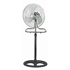 PrimeTrendz 3 in 1 (Stand + Desk + Wall Fan) High Velocity 18 Inch Industrial Grade Floor Stand Mount Oscillating Blower Fan