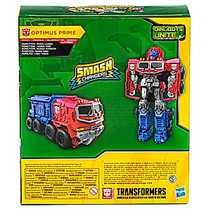 Transformers Bumblebee Cyberverse Adventures Dinobots Unite Smash Changer Optimus Prime Action Figure, Toys for 6 Year Old Boys and Girls and Up, 9-Inch