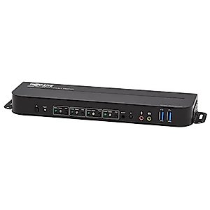 Tripp Lite 4 Port DisplayPort USB KVM Switch, Quad Port DP USB KVM Switch, 4K 60 Hz, HDR, HDCP 2.2, DP 1.4, USB 3.0 Cables, Black (B005-DPUA4)