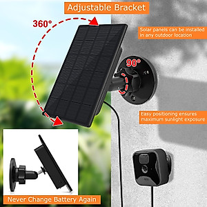 Solar Panel for Blink Camera Outdoor,2W Blink Camera Solar Panel Compatible with Blink Outdoor,XT2/XT Camera&SimpliSafe Camera(Not Included),IP66 Blink Outdoor(3rd Gen) with Rubber Plug (1 Pack)