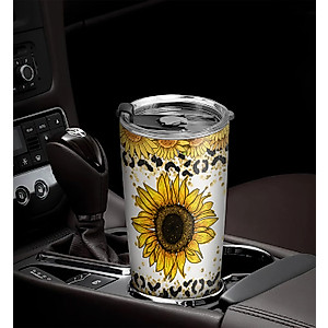 20oz Sunflower Mother Tumbler, Amazing Loving Strong Happy Selfless Graceful, Mom, Grandma Gifts, Coffee Thermos for Women, Stainless Steel Double Wall Vacuum Insulated Coffee Mug, Travel Cup with Lid
