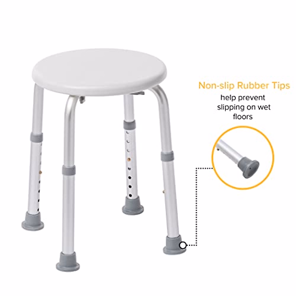 Drive Medical RTL12004KD Handicap Bathroom Stool, White