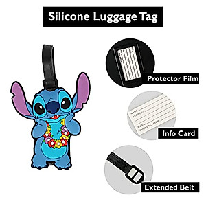 Disney Lilo & Stitch Luggage Tags PVC 4-Piece Set - Stitch Travel Tags & Luggage/Suitcase Tags - Officially Licensed