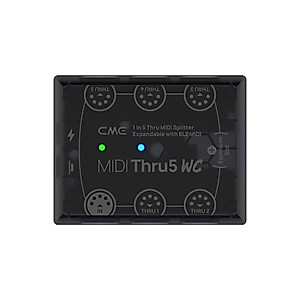 CME MIDI Thru5 WC - Premium 1-to-5 MIDI Thru - High-precision 1-in-5-out wired transmission with high-speed optocoupler for error-free synchronization of all MIDI devices via 5-pin DIN