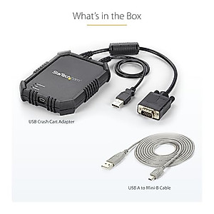 StarTech.com Rugged Laptop Crash Cart Adapter, USB/VGA KVM Console, File Transfer & Video Capture, Windows/Linux/MacOS - TAA