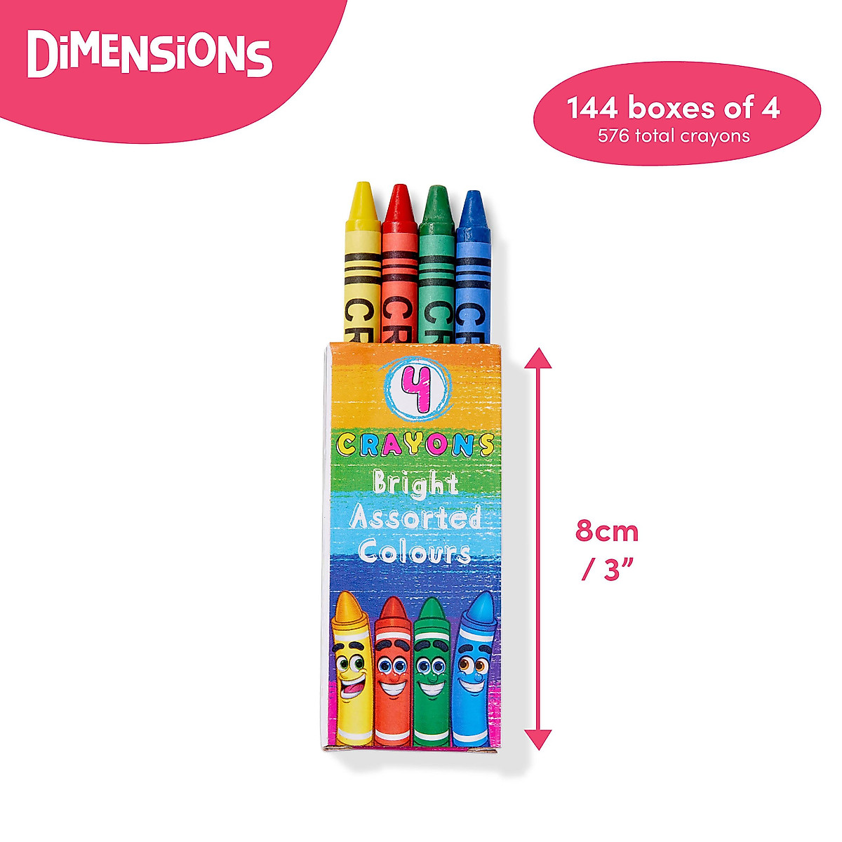 THE TWIDDLERS 144 Boxes of 4 Packs Mini Crayons in Bulk (Total 576) - School & Classroom Kids Coloring Activity, Crayon Party Favors for Kids & Toddlers, Goody Party Bag Fillers, Restaurants