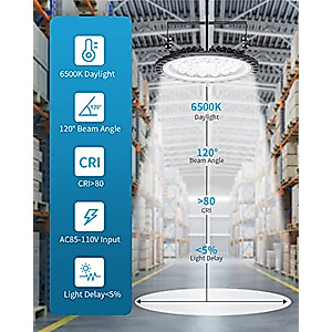 papsbox 10 Pack 300W UFO high Bay Lights,30000LM 6500K Super Bright Daylight White highbay led Light Fixture,110V Area lamp IP65 for Shop Garage Warehouse Workshop Gym Factory Commercial Lighting