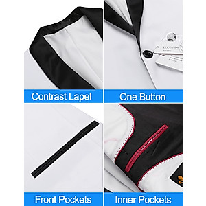 COOFANDY Men's Tuxedo Jacket Wedding Blazer One Button Dress Suit for Dinner Prom Party