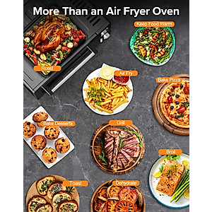 Nuwave Bravo Pro Smart Air Fryer Toaster Oven Combo, Airfryer Convection Oven Countertop, 12-in-1 Functions with Quicker & Even Crisp Technology, 1800W, 50-450°F, PFAS-Free, 21QT, Black