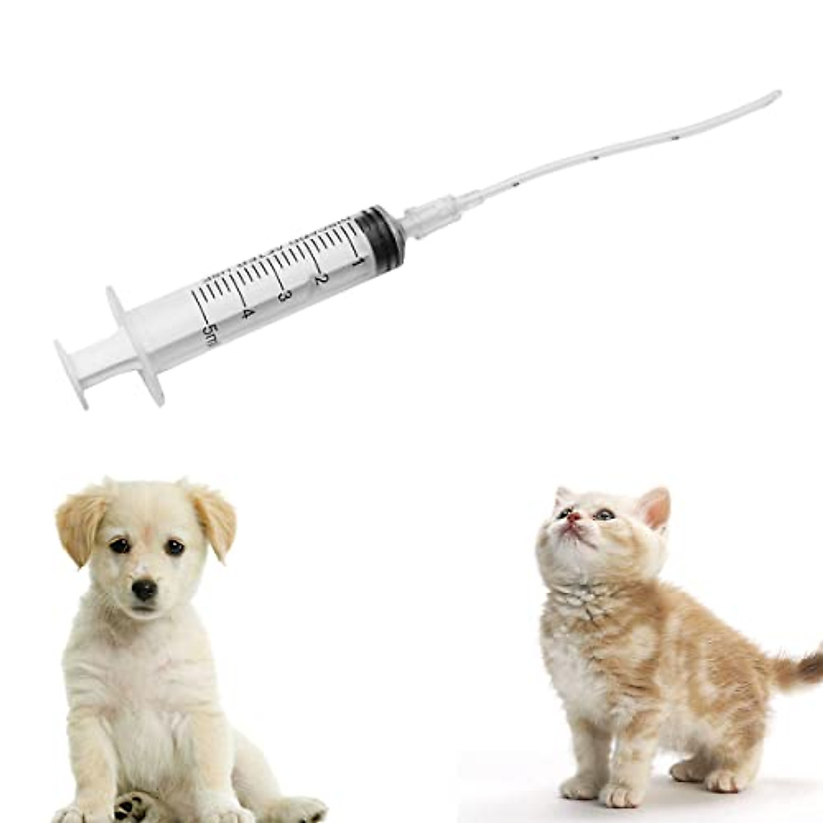 DGHAOP 4IN1 Liquid Food Feeder for Breeding Small Pets (5ml+10ml Feeder+8cm+12cm Feeding Tube) Poultry Feeding Syringe, Parrot Feeding Syringe