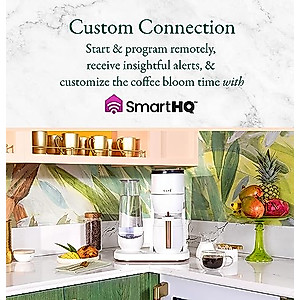 Café Specialty Grind and Brew Coffee Maker, Single-Serve to 10-Cup Thermal Carafe, with Built-In Bean Grinder & Removable 75oz Water Reservoir, WiFi & Smart Connected, SCA Certified, Matte White