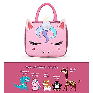 Insulated Lunch Box Bag for Kids, Reusable Durable Lightweight Lunch Bag for Girls Boys, Keep Food Cold/Warm, Unicorn