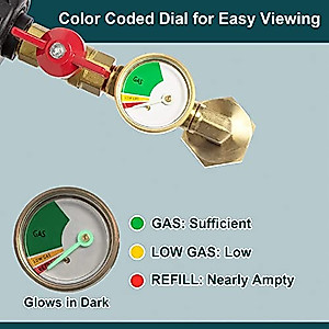 PRIZOM Propane Refill Adapter with Valve and Gauge, Fill 1 Lb Bottles From 20 Lb Tank, 90-Degree Elbow Design, Easy To Use