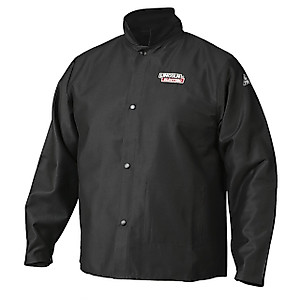 Lincoln Electric Premium Flame Resistant (FR) Cotton Welding Jacket | Comfortable | Black | Medium | K2985-M