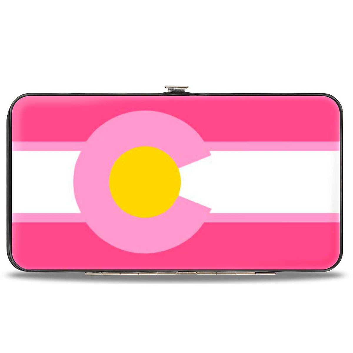 Buckle-Down womens Buckle-down Hinge - Colorado Flags7 Repeat Pinks/White/Light Pink/Yellow Wallet, Multicolor, 7 x 4 US