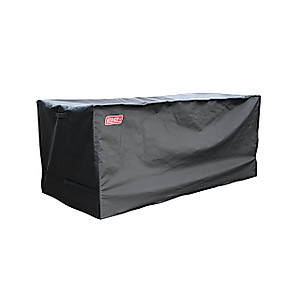 acoveritt XXL Storage Box Cover with Straps and Handles, Waterproof Heavy Duty Outdoor Furniture Winter Cover for Keter, Suncast Container (Deck Box Cover, 63"(L) 30"(D) 28.3"(H)) Black