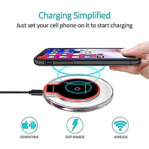Wireless Charger Pad for iPhone 14 Plus/Pro Max/13/13 Pro Max/ 12 Mini/12 Pro Max/11/SE 2020/Xs Max/XR/X/8 Plus, Galaxy Note 20 Ultra/10+/9/8/S20 S21 S22 Ultra S10+ S10e