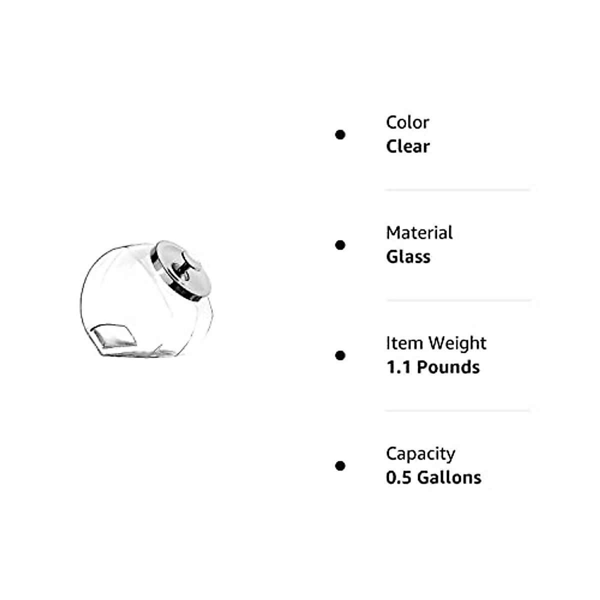 Anchor Hocking Glass Penny Candy Jar with Chrome Cover, 1/2 Gallon