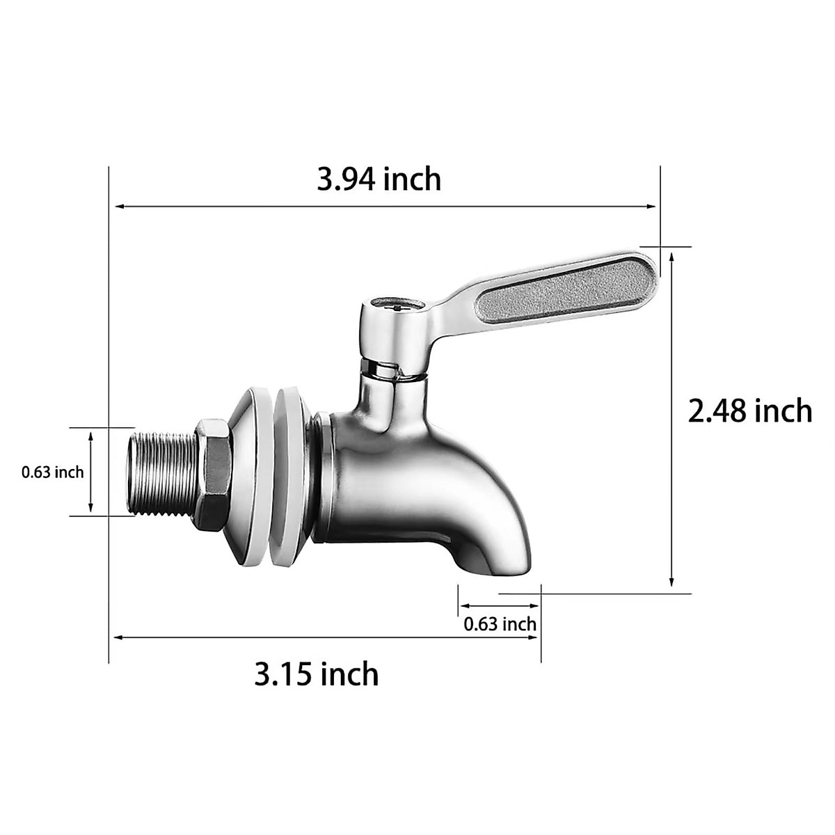 Carvedexquisitely Beverage Dispenser Replacement Spigot,Stainless Steel Faucet for Water Dispenser,Drink Dispenser Replacement Spout 2 Pack