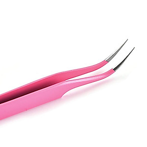2 Pcs Stainless Steel Eyebrow Tip Tweezers Picker Eyelash Extensions Nippers for Women