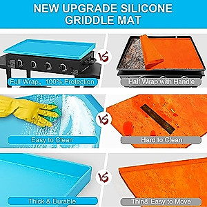 Eibodian Silicone Griddle Mat for 36" Blackstone, Upgraded Full-edge Blackstone Griddle Cover, Heavy Duty Food Grade Silicone Grill Mat Protects Grill Year-Round from Debris, Insects, and Rust