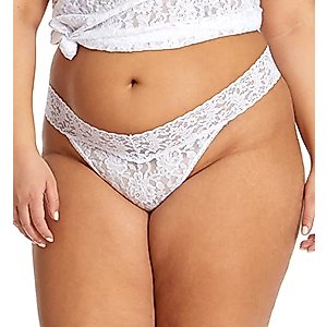 hanky panky, Plus Size Original Rise Thong, White, One Size (14-24)
