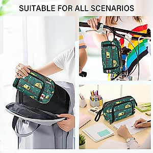 Glaphy Travel Trailers Camping Car Pencil Case Large Capacity Pencil Pouch Bag Pen Carrying Case Storage Stationery Bag