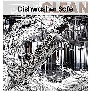 Knife Set, 15 Pieces Kitchen Knife Set with Built in Sharpener, High Carbon German Stainless Steel Knife Block Set, Dishwasher Safe