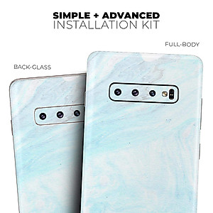DesignSkinz Mixtured Blue v9 Textured Marble Protective Vinyl Decal Wrap Skin Cover Compatible with The Samsung Galaxy S20 (Screen Trim & Back Glass Skin)